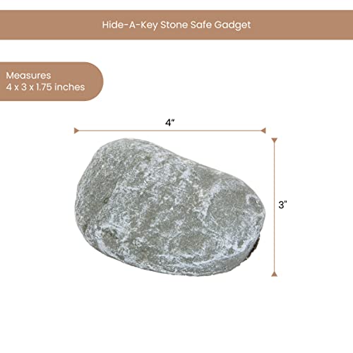 Bits and Pieces - Hide-A-Key Stone Safe Gadget - Fake Rock Spare Key Hider - Weather Resistant Yard Decorations - Decorative Garden Stones