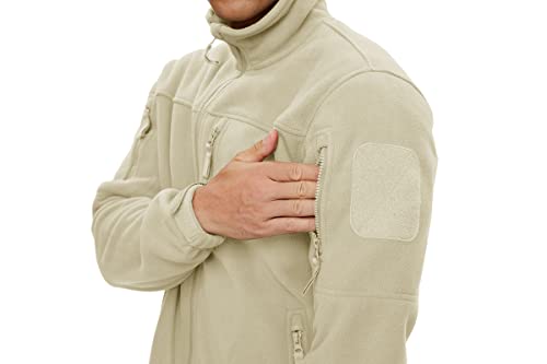 CRYSULLY Men's Winter Warm Jacket Snow Outswear Coat Fleece Lining Hiking Skiing Beige
