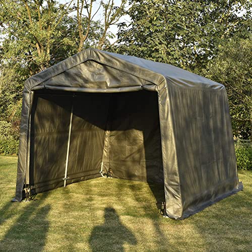 Bestmart INC Heavy Duty Protable Garage shed Shelter Canopy Carport Deep Gray,10x10x8ft