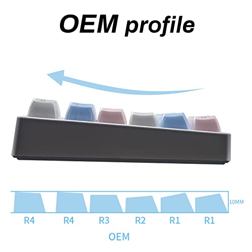 COTAIWA Crystal Keycaps,Ice Crystal Keycap,ABS Jelly Key caps Set for 61 68 104 Mechanical Gaming Keyboard OEM Profile English Layout(Pink)