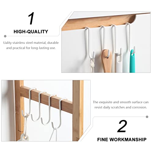 Cabilock Towel Hooks 2pcs Board Robe Punch Clothes Bag Traceless Hanger Storage Hook Japanese Useful Hooks Iron Over Towels Cupboard Towel Free Clo for Organizer Ironing Sturdy White Door Towel Hook
