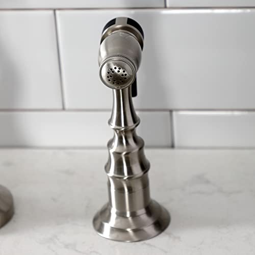 Kingston Brass KS7798AXBS English Country Bridge Kitchen Faucet, Brushed Nickel
