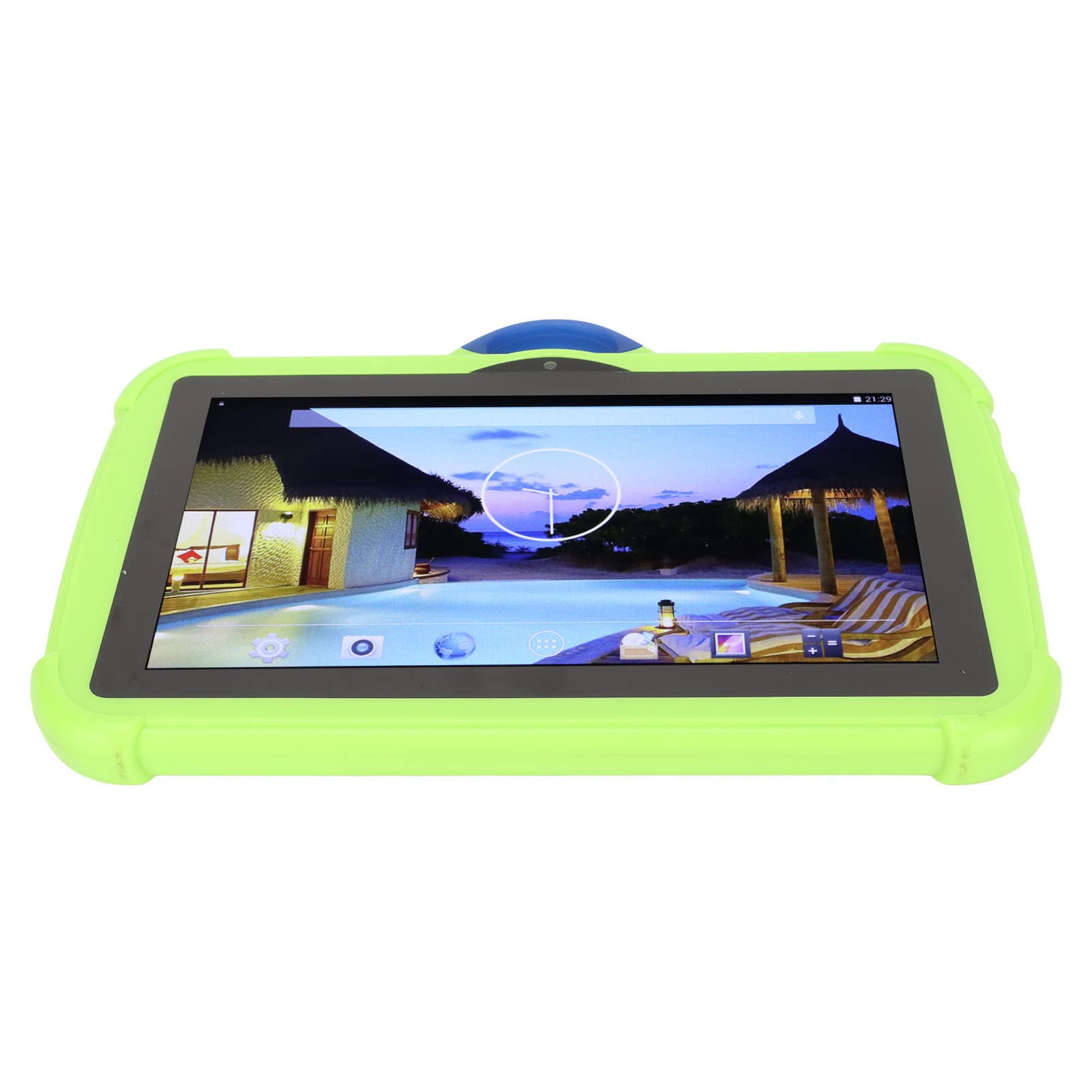 AUHX Toddler Tablet, Quad Core Processor 7 Inch Kids Tablet Dual Cameras IPS HD Screen Lightweight with Stand for Travel (US Plug)