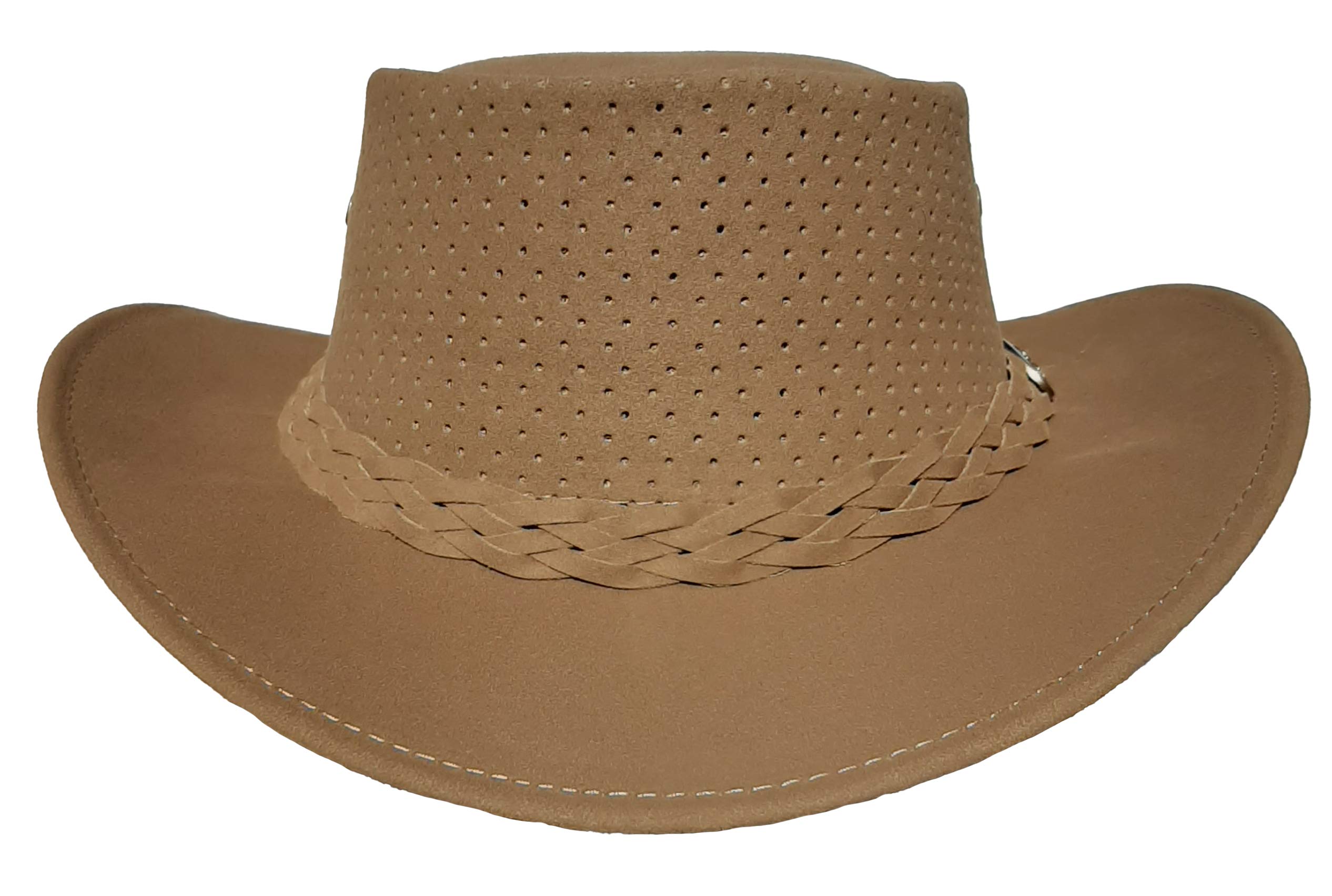 Aussie Chiller Outback Bushie – Perforated Hat for All Seasons/Made in Australia (Camel, Large)