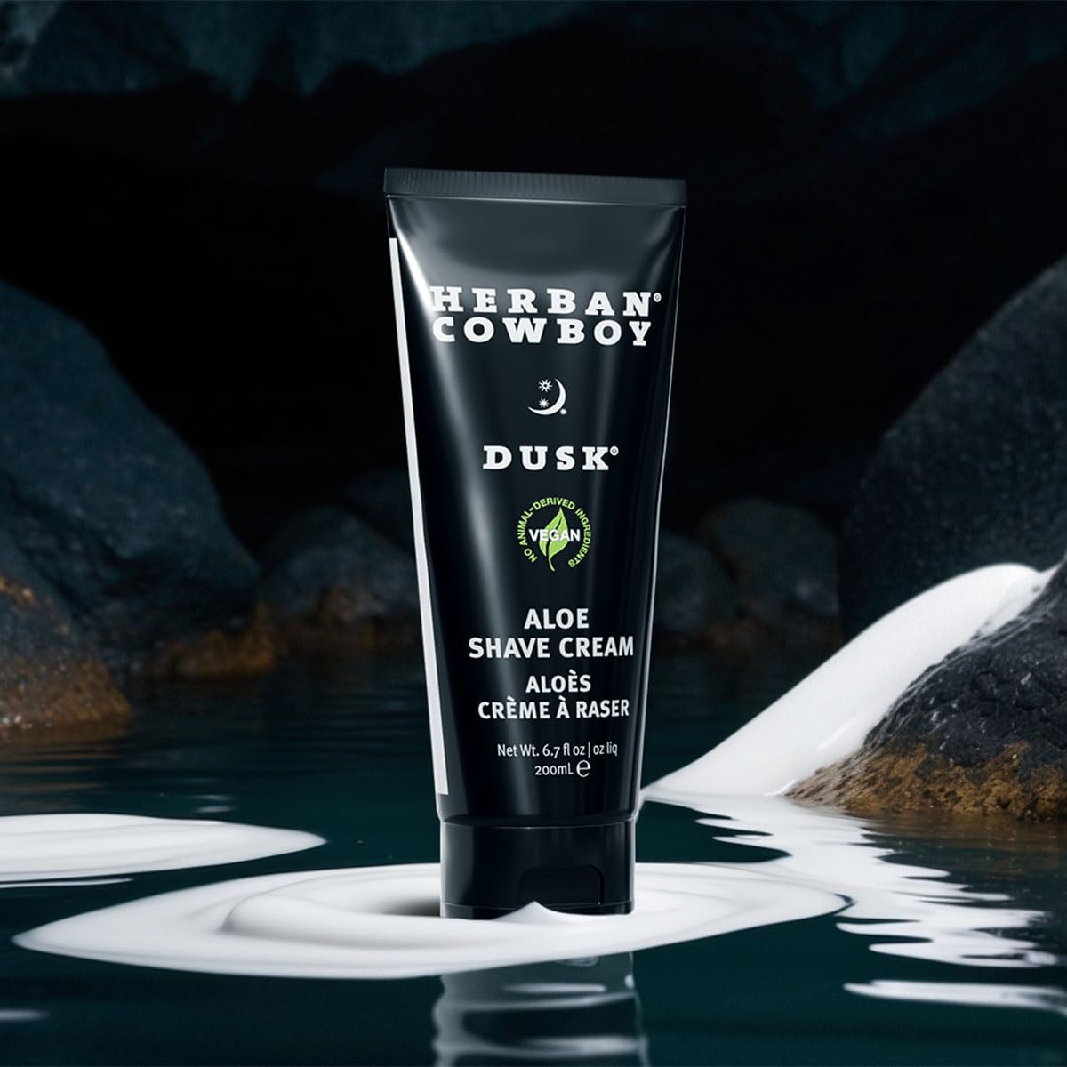 Herban Cowboy Premium Shave Cream Made with Olive Oil, Aloe, and Peppermint (Dusk, 6.7 Fl Oz)