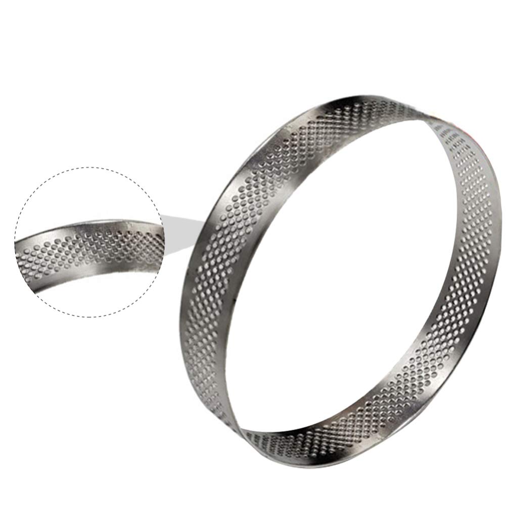 BESPORTBLE 15CM Stainless Steel Tart Ring with Holes Dessert Rings Mousse Cake Ring Cooking Molds Pastry Ring DIY Baking Mould Tool for Cake Pastry Donuts Pie Biscuits