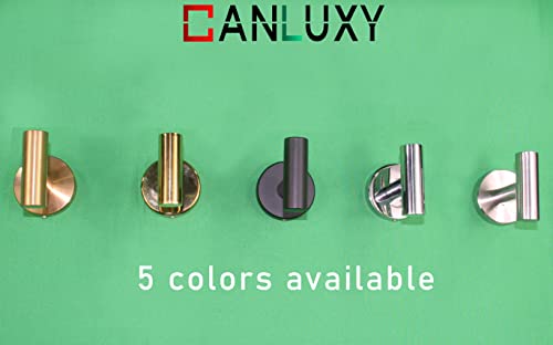 CANLUXY Towel Hooks for Bathroom 2 Pack - Robe Hooks for Kitchen Bath Wall Mounted - Towel Robe 2 Hooks Brushed