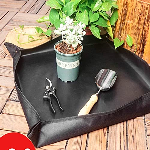 BIUWING 2PCS 39.4" x 39.4" Large Plant Repotting Mat Waterproof Transplanting Mat Indoor Plant Potting Mat Portable Gardening Mat Foldable Garden mat