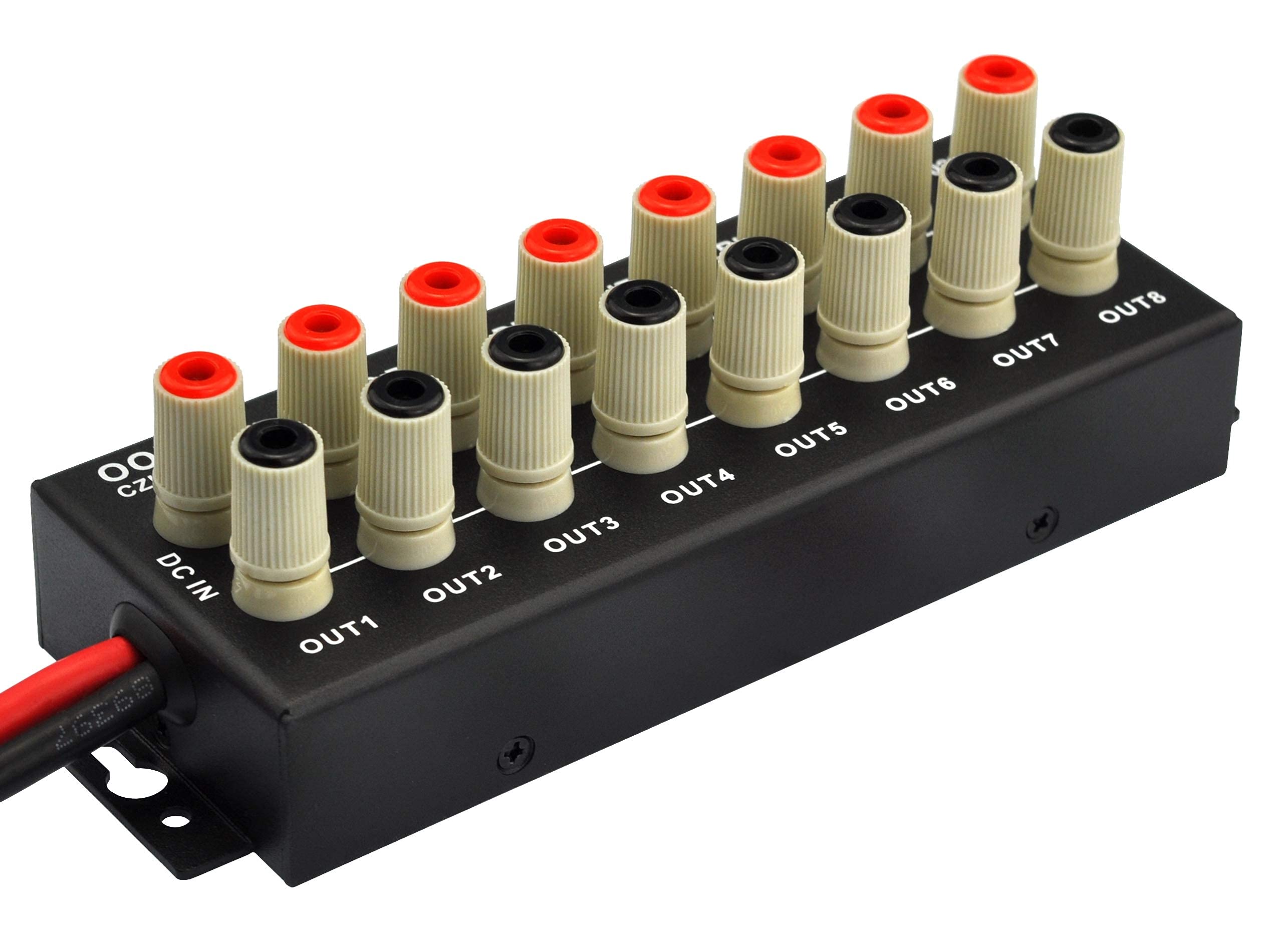 Banana Jack 8 Outlet DC Power Distribution Strip (with Cable)
