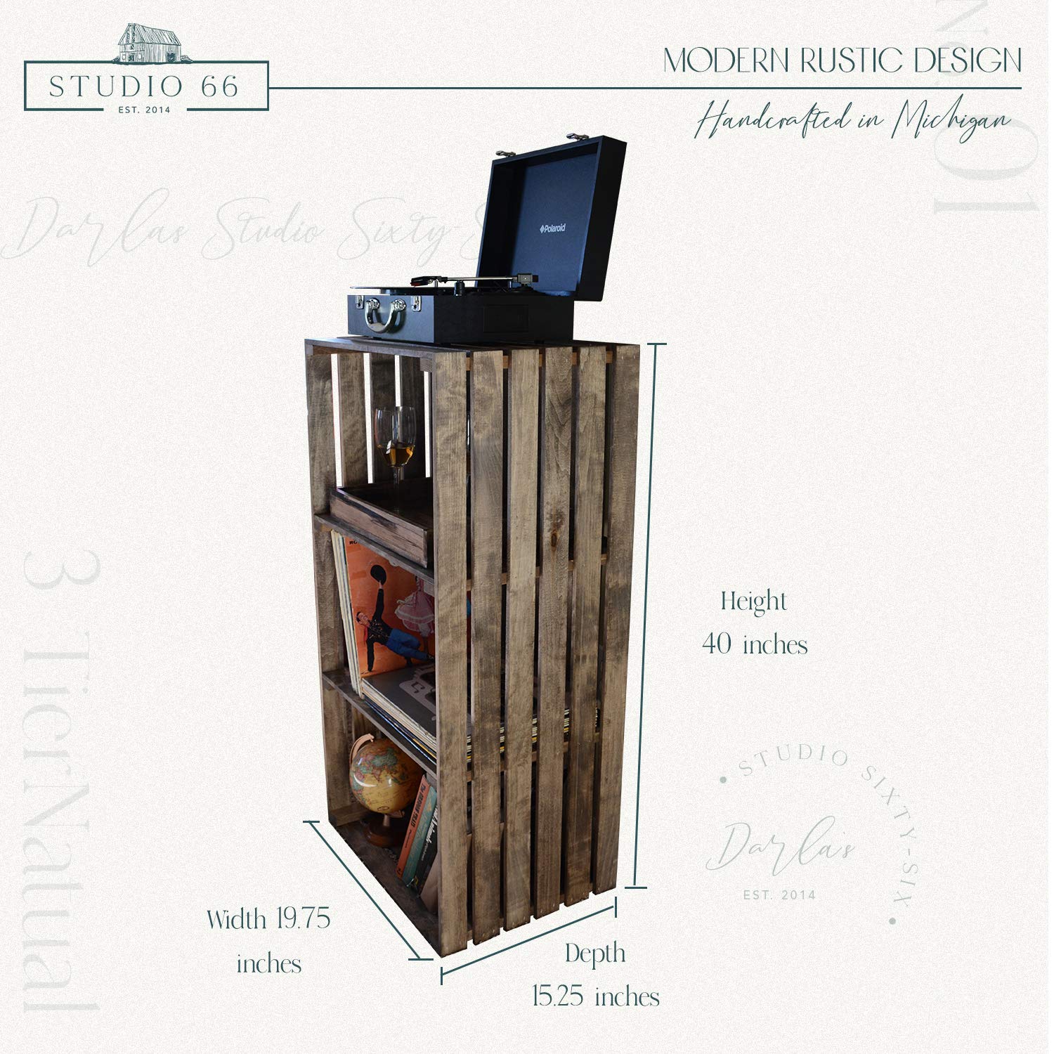 Darla'Studio 66 3 Tier Turntable Stand