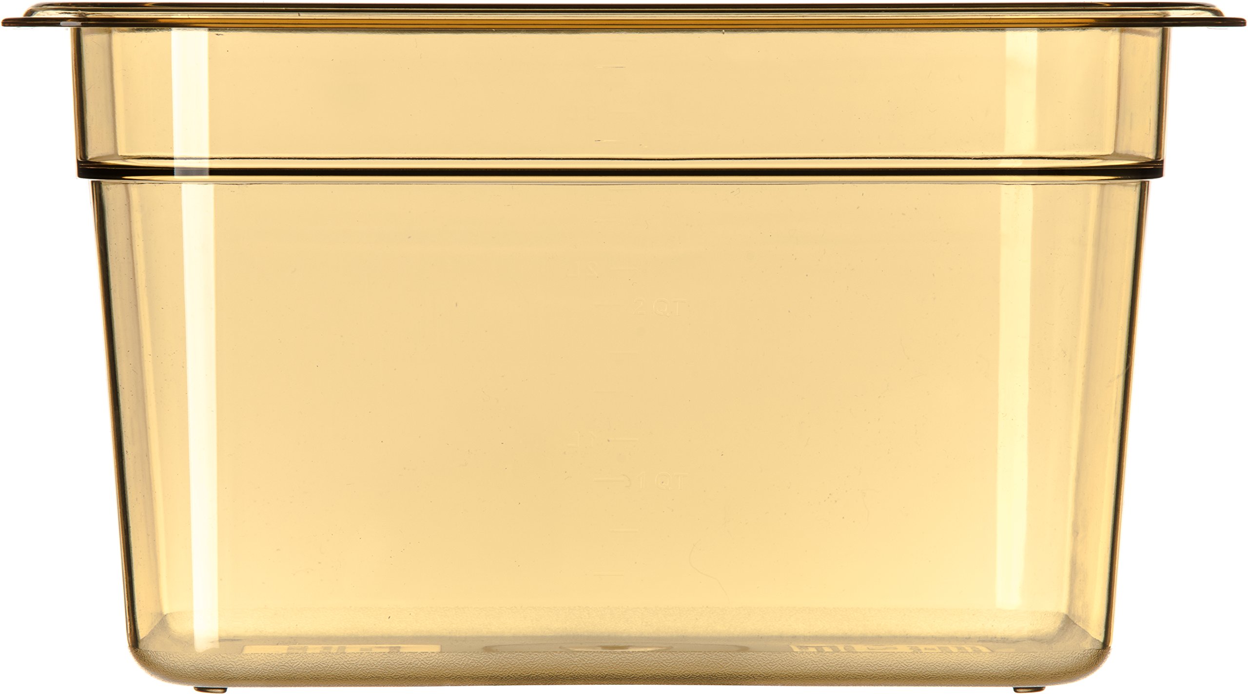 Carlisle FoodService Products StorPlus High-Heat 1/6-Size Food Pan, 6 Deep Food Storage Container with 4 Quart Capacity, High Heat Plastic, 1/6 Size, Amber, (Pack of 6)