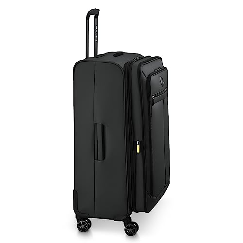 DELSEY Paris Sky Lite Softside Expandable Luggage with Spinner Wheels, Black, Checked-Large 28 Inch
