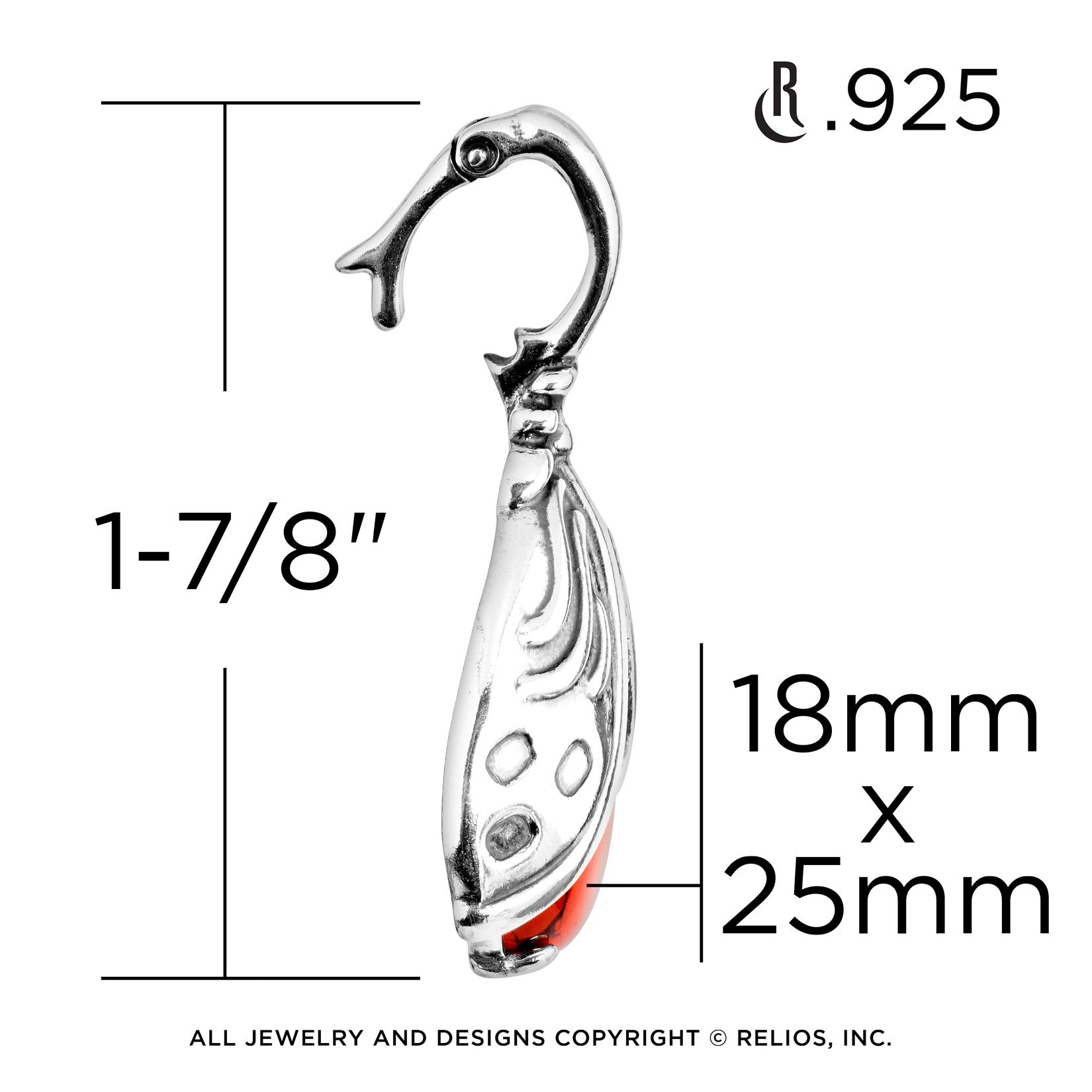 American West Sterling Red Jasper Ladybug Pendant Enhancer