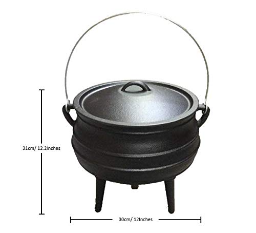 Cuisiland Seasoned 10 Quart Cast Iron Potjiekos