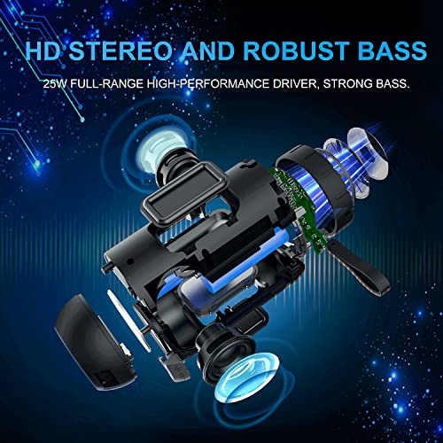 comiso Waterproof Bluetooth Speaker IPX7, 25W Wireless Portable Speakers Loud Sound Strong Bass Stereo Pairing 36 Hours Playtime, Bluetooth 5.0 Built in Mic for Calls Black