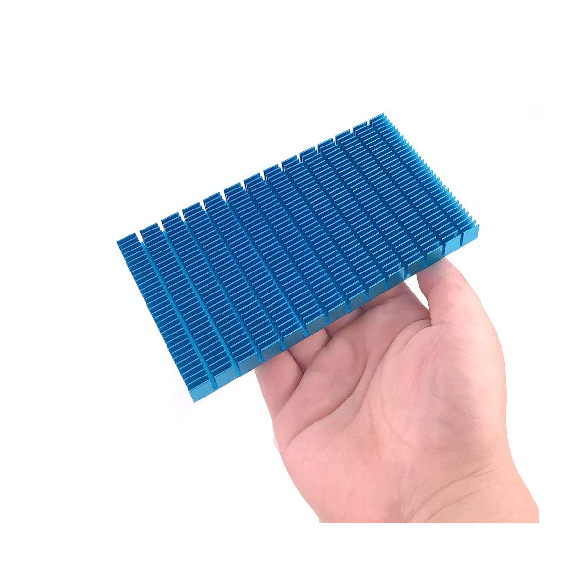 Awxlumv Large Heat Sink 5.9x3.35x0.47 inch / 150x85x12mm Blue Tone Heatsinks Module Cooler Cooling Fins Board Radiator for PCB Board LED Motherboard