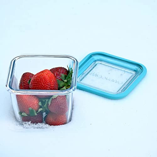 Bormioli Rocco Frigoverre Future 25.25 oz. Square Food Storage Container, Made From Durable Glass, Dishwasher Safe, Made In Italy.