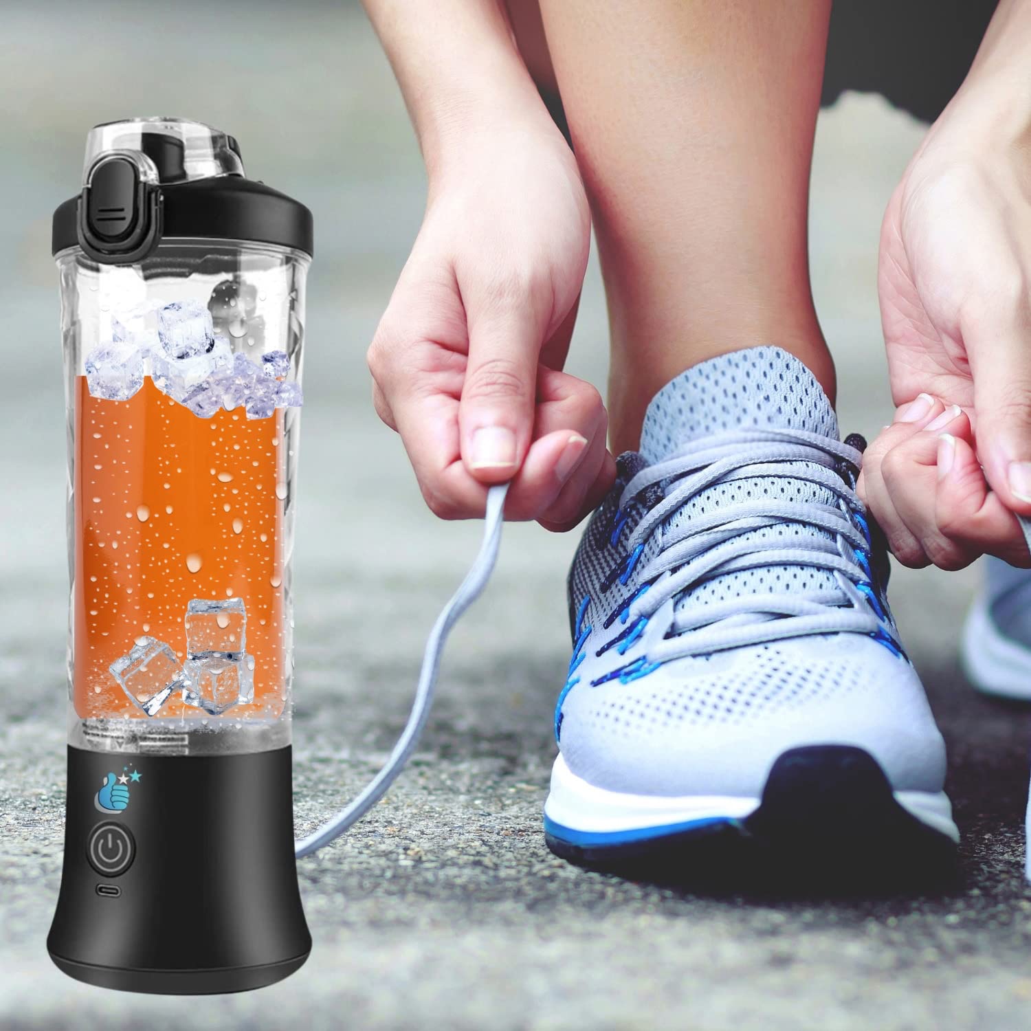 Best 4Vi Portable Blender, Rechargeable Mini Blender For Shakes And Smoothies 20 Oz Mini Blender Cup with Travel and USB Rechargeable for Office, Gym, Kitchen BLACK