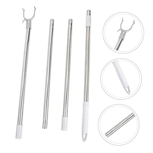 Cabilock 3pcs Clothing Shelf Cm Rod Utility Steel Outdoor Reacher Curtain Reach Retractable Hanger Pole Clo Stainless Adjustable Clothes Telescopic Wardrobe Poles Reaching with Long