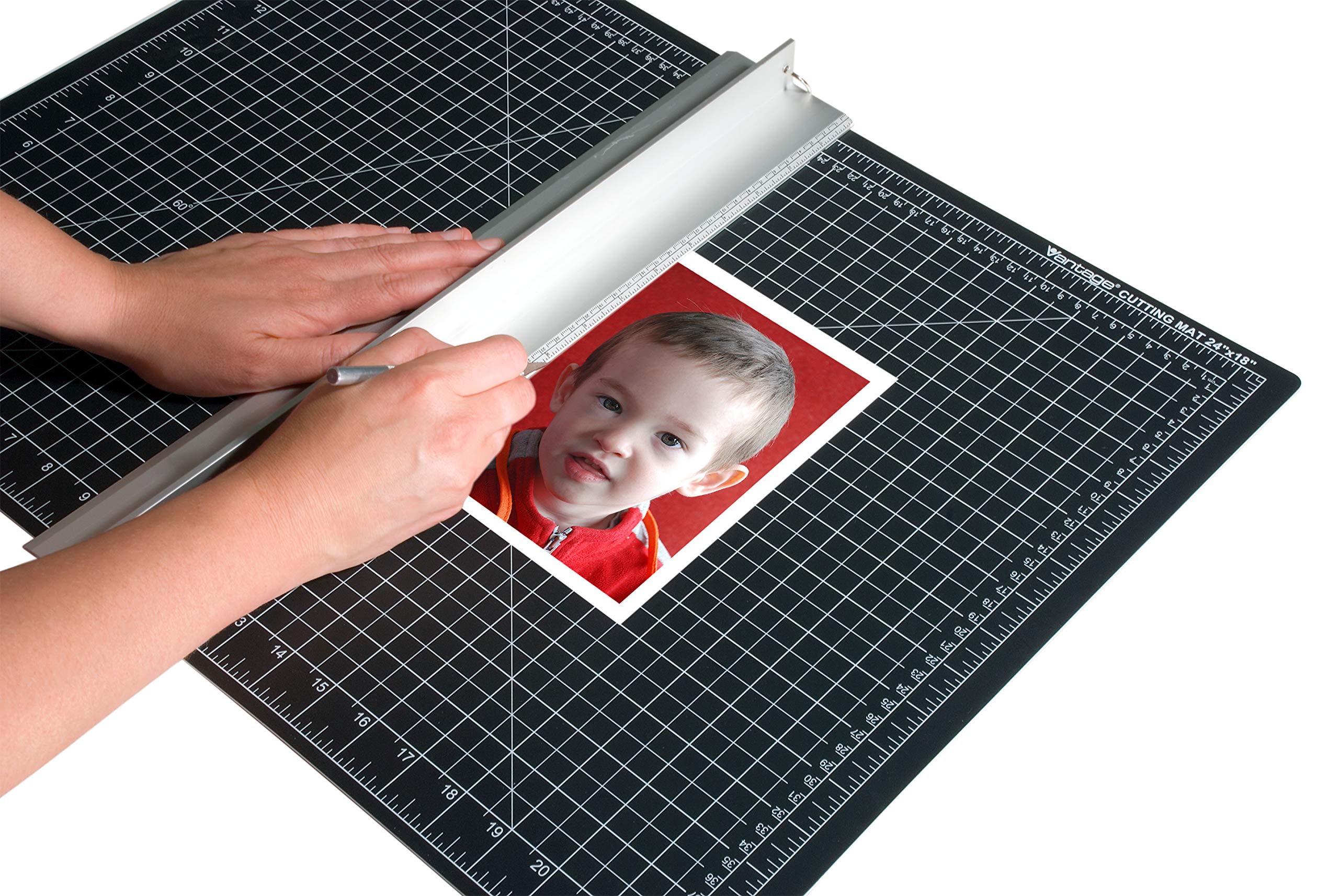 Dahle Vantage 10673 Premium Self-Healing Cutting Mat, 24"x36", 1/2" Grid, 5 Layers for Max Healing, Perfect for Crafts & Sewing, Black