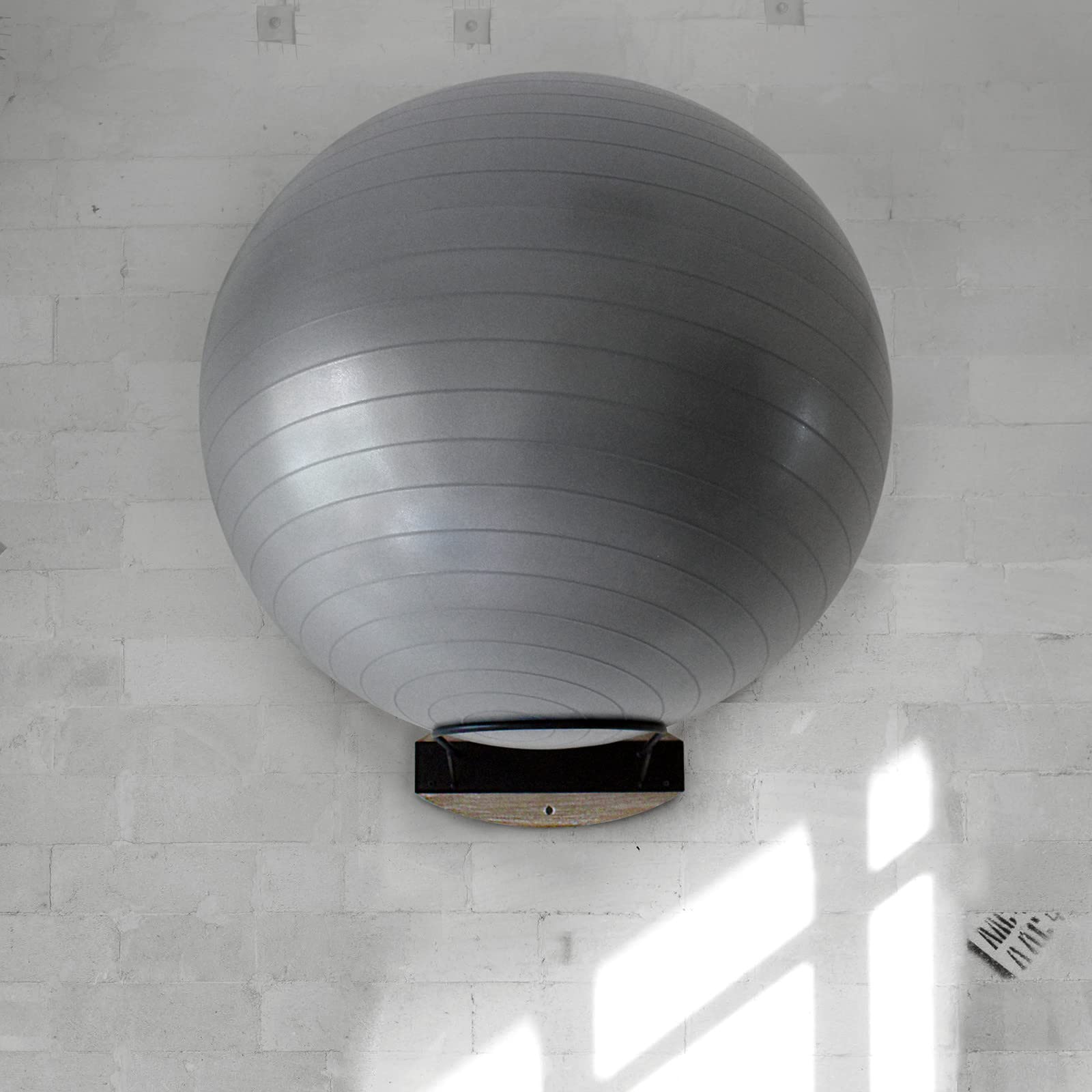 Authumberdale Rustic Yoga Ball Holder Wall Mount, Exercise/Stability/Basketball Ball Rack