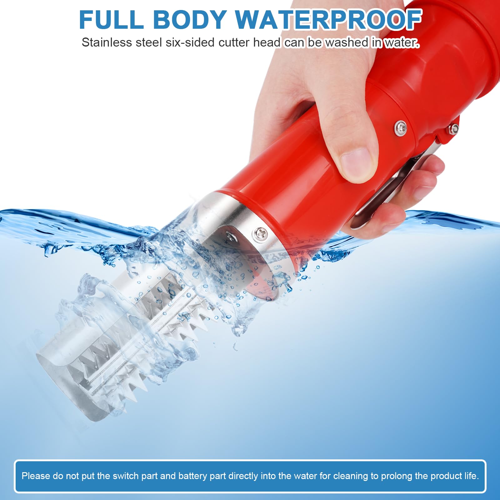Electric Fish Scaler Scraper Remover, Powerful Cordless Fish Scale Descaler Cleaning Tool with Extra Battery and Blade for Left-Handed and Right-Handed People Scraping Fish Scales (Red)