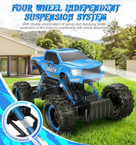 DOUBLE E 1/12 Scale Remote Control Monster Trucks - 2.4Ghz Off Road RC Trucks, Toys Gifts for Boys Age 6-10