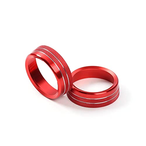 Car Audio Circle Sticker Decal Carbon Fiber Interior Trim Cover for Ford Mustang 2015 2016 2017 2018 2019 2020 2021 2022 2023 Accessories (RED)