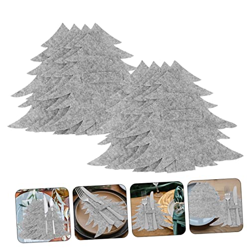 BESTOYARD 8pcs Christmas Tree Cutlery Set Cutlery Bag for Christmas Silverware Holder Bag Christmas Silverware Holder Dining Table Cutlery Bag Non-woven Fabric and Fork Desktop