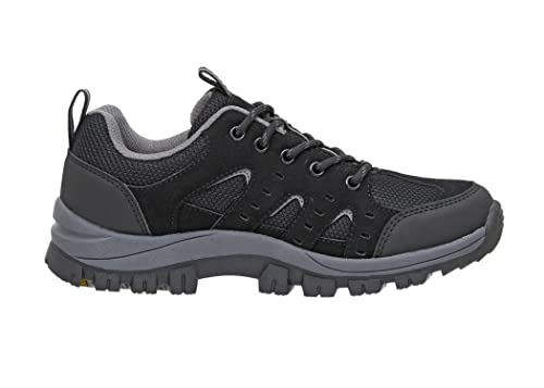 CUSHIONAIRE Women's Brig low top hiking boot, Black M 9