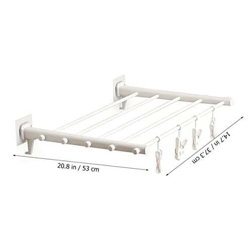Cabilock Drying Rack Wall Mounted Drying Rack Heavy Duty Coat Hangers Collapsible Hangers Towels Drying Rack Metal Hanger Laundry Drying Rack Drying Coat Hanger Clothing Drying Rack White