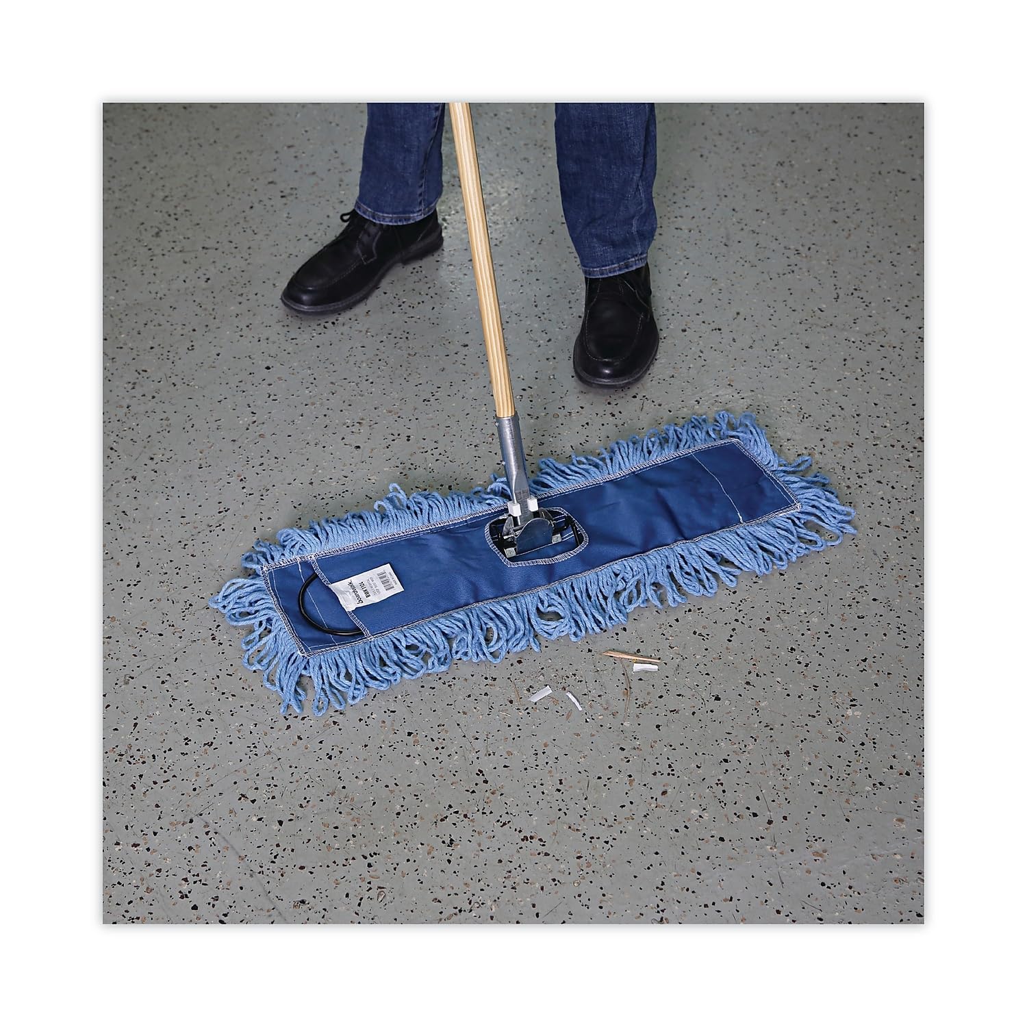 Boardwalk BWK1124 24 in. x 5 in. Cotton/Synthetic Fiber Looped-End Mop Head - Blue