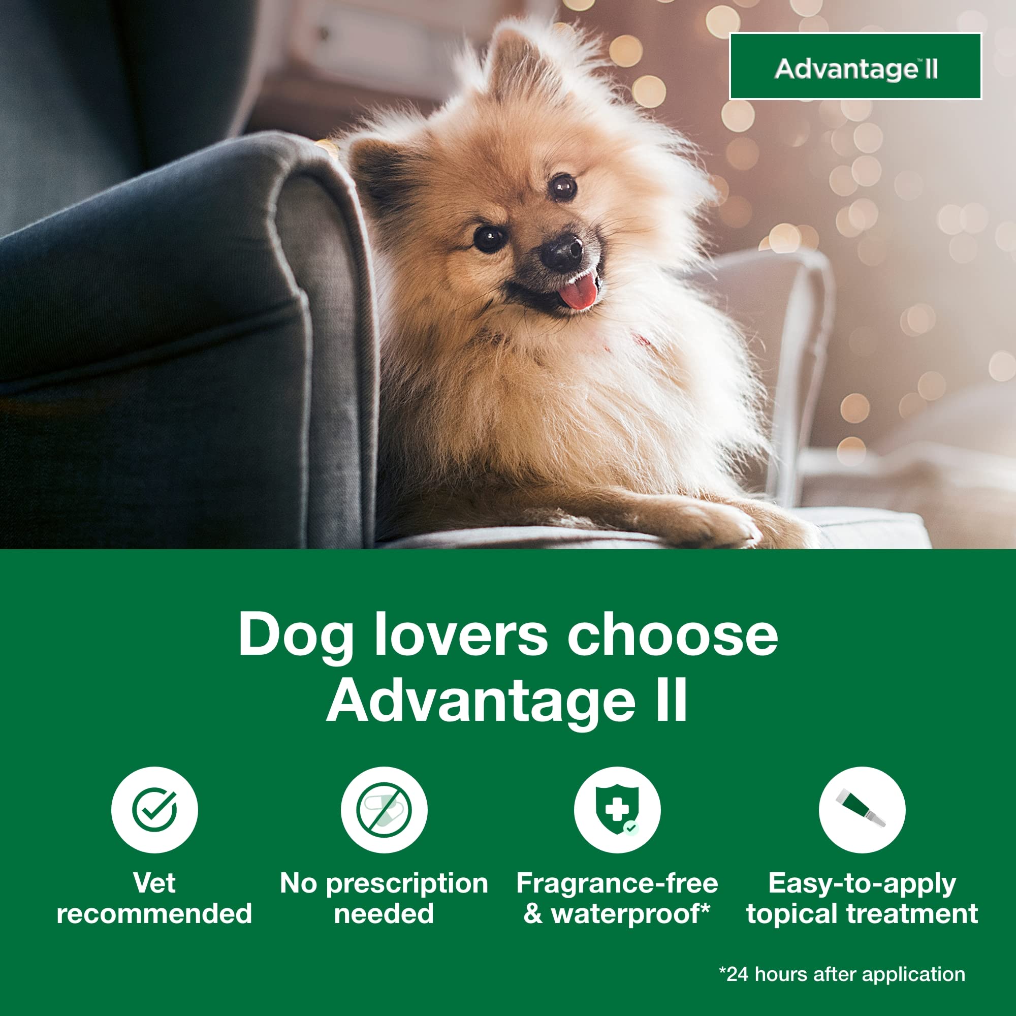 Bundle of Advantage II Small Dog| Dogs 3-10 lbs. | 4-Month Supply + Pet Protect Probiotic Balance+ Dog Supplement | Oral Gel | 32g