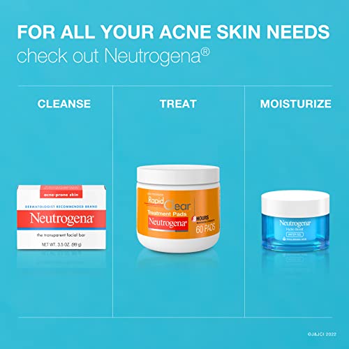 Neutrogena Facial Cleansing Bar Treatment for Acne-Prone Skin, Non-Medicated & Glycerin-Rich Formula Gently Cleanses without Over-Drying, No Detergents or Dyes, Non-Comedogenic, 3.5 oz