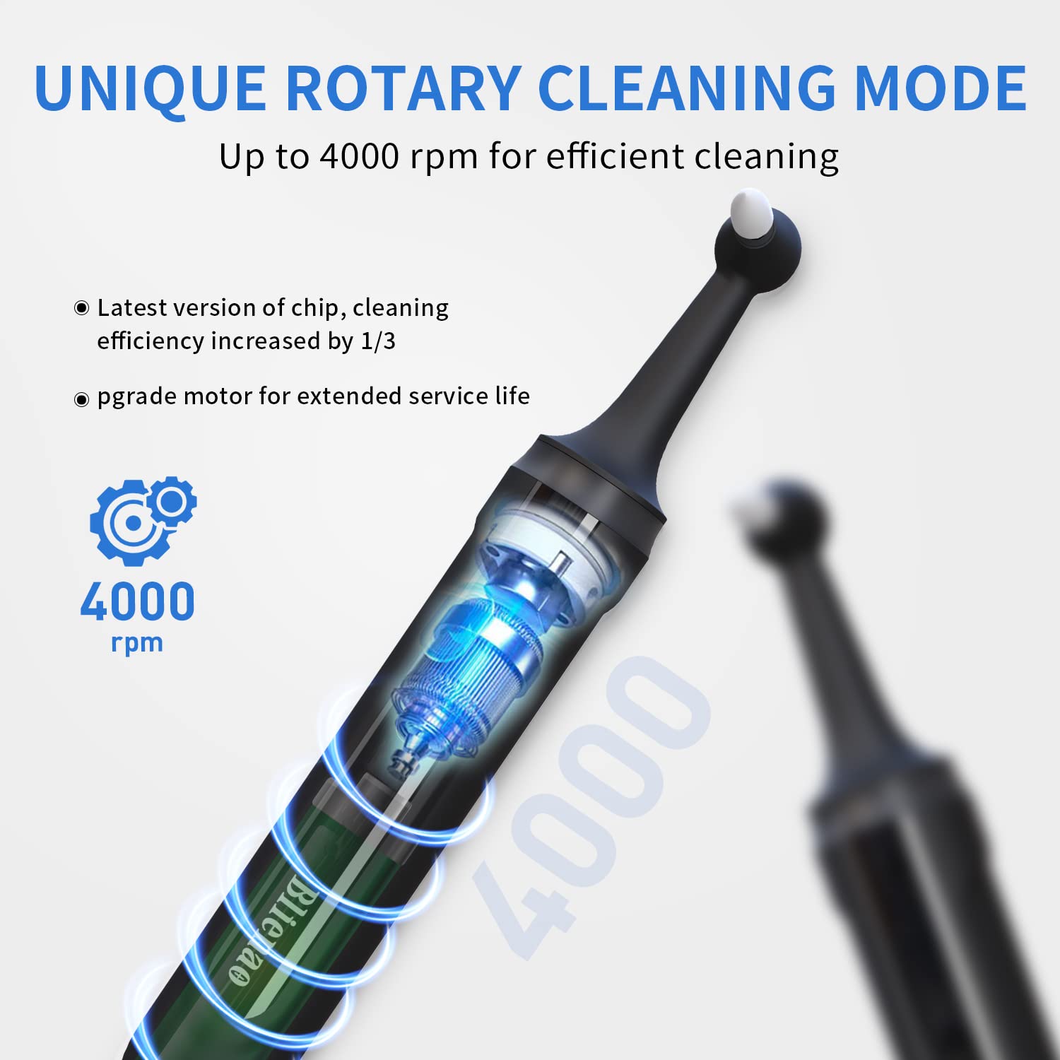 Blienao Electric Tooth Polisher, with 5 Replacement Heads,3 Modes Dental Care Teeth Cleaner Home Dental Tartar Calculus Remover Teeth Whitening Tools Safe