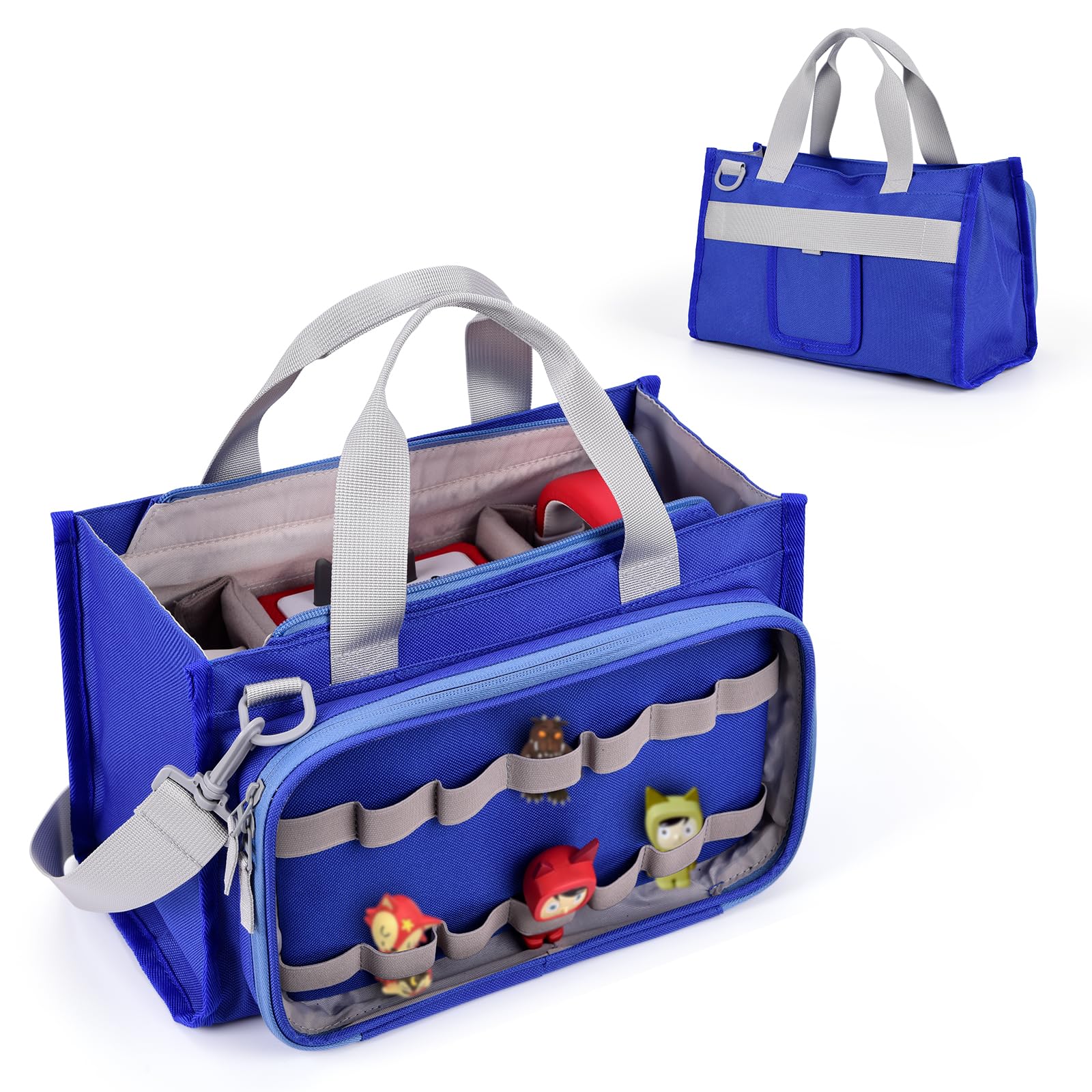 DDgro Tonies Figures Storage Bag for Toniebox Starter Set, Home and Outdoor Travel Carrying Case Organizer for Figurine Characters, Audio Player Box, Charger & Headphone, Bag Only (Small, Purple)