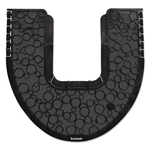Boardwalk CMBB Commode Mat 2.0, Absorbant, Rubber, 22 x 22, Black, 6/Carton