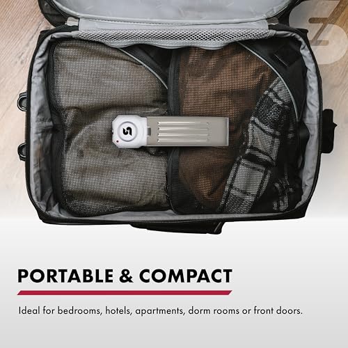 SABRE 120 dB Wedge Door Stop Security Alarm, Extremely Loud Wireless Alarm Siren Audible Up To 1,500 Ft., Non-Skid Pad, Compact Alarm Great for Home, Travel, Apartment or Dorm