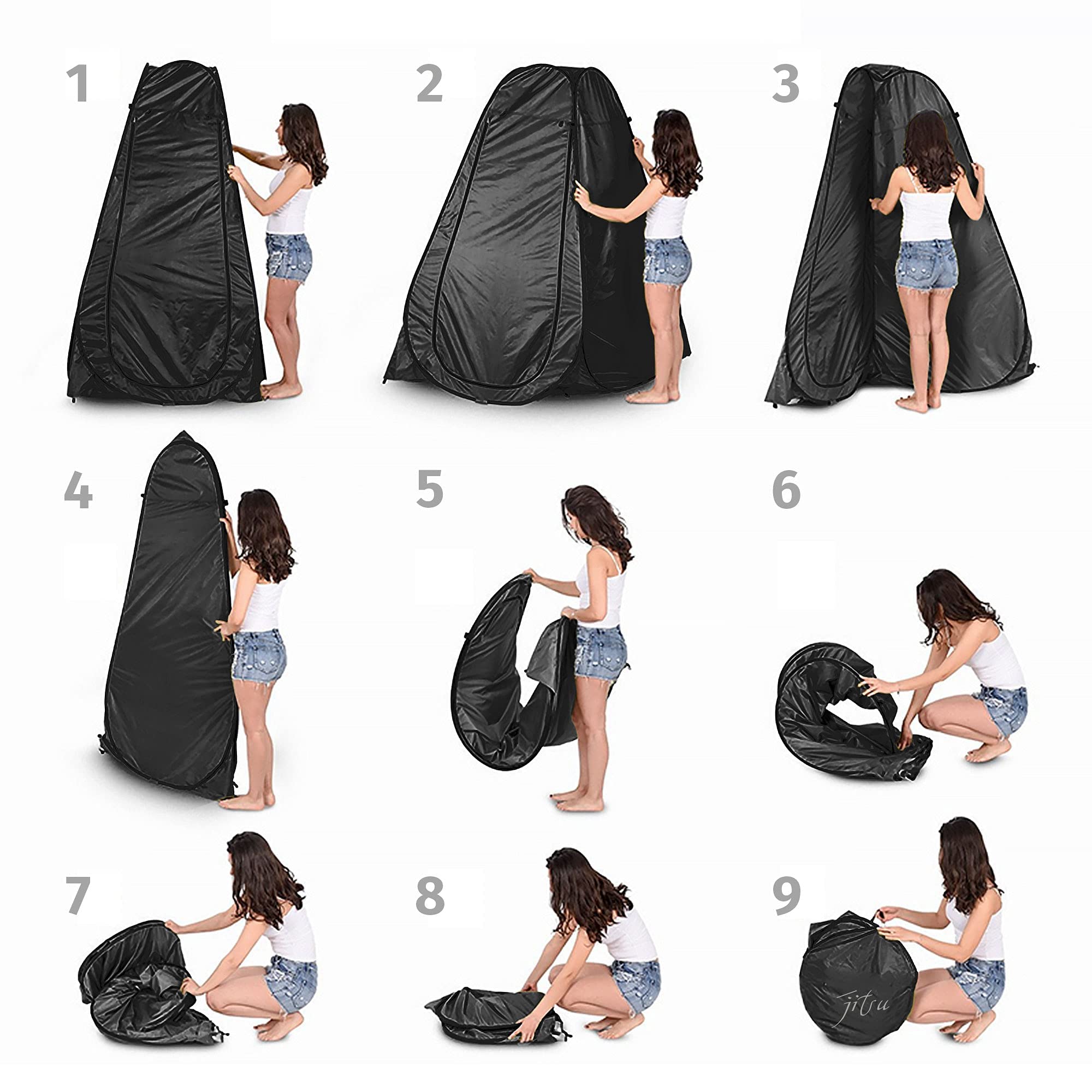 Spray Tan Tent Tanning Pop Up Portable Tent with Carry Bag Clear Top +5 Pairs of Spray Tan Feet Pads
