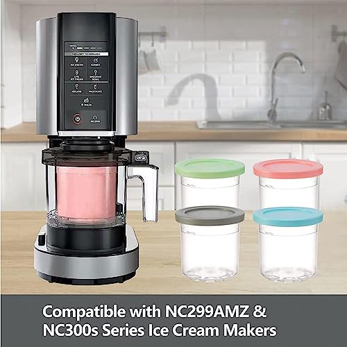 Creami Deluxe Pints, for Ninja Creami Deluxe Pints, Creami Containers Airtight,Reusable for NC301 NC300 NC299AM Series Ice Cream Maker