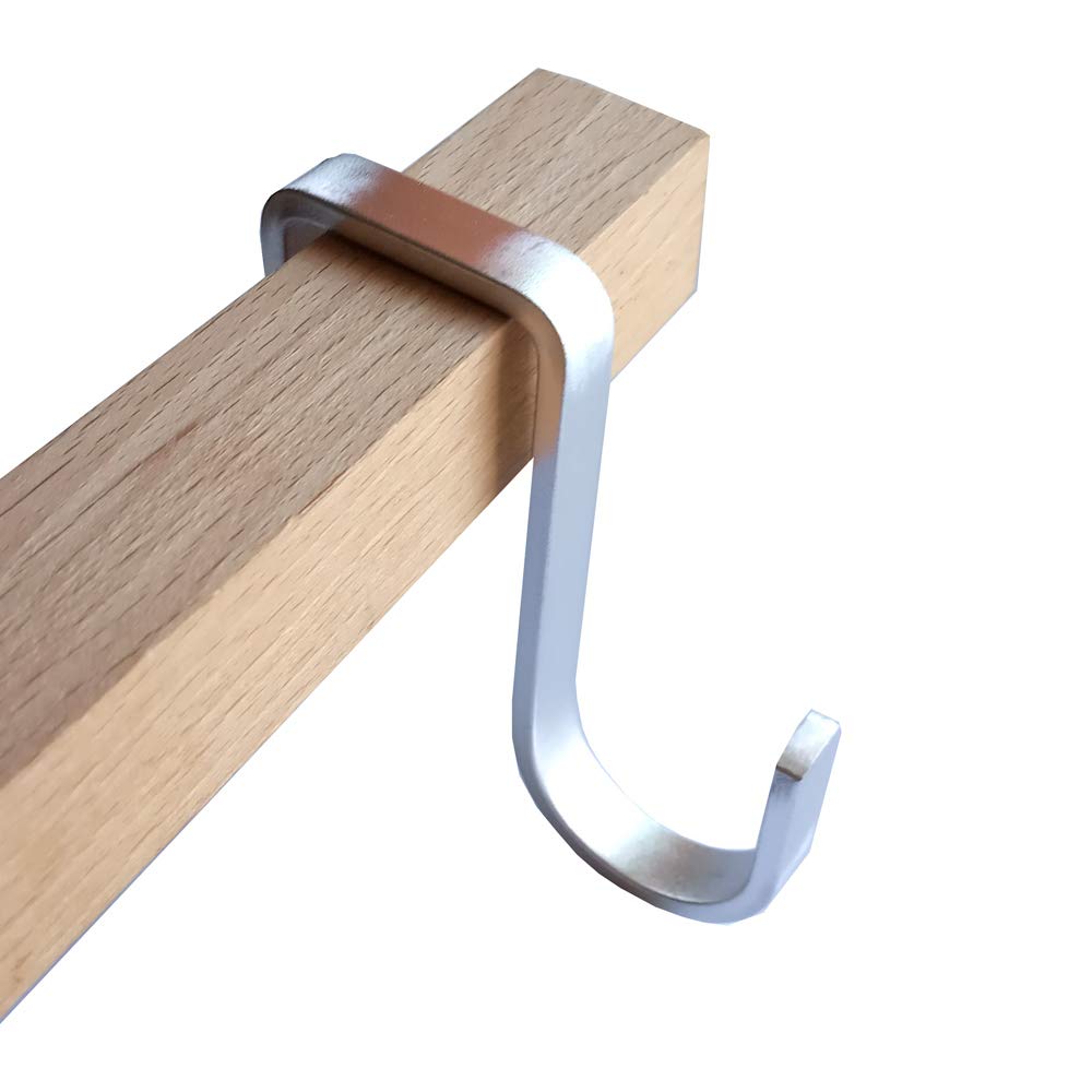 DANXQ Square Tube Hook Flat Aluminum Alloy Tube Hook,5 PCS (S Hook-for 2.5 cm)