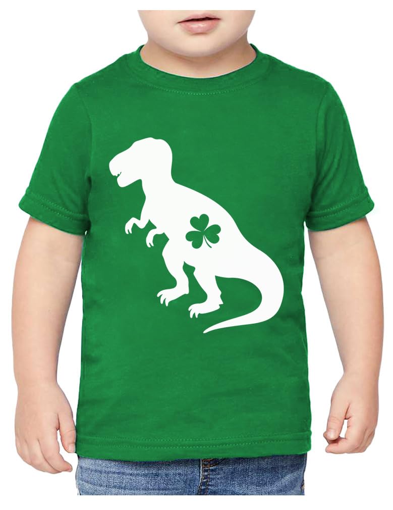 St Patrick Shirt for Boys Pattys Day T-Rex Leprechaun Toddler Kids T-Shirt 5T Green