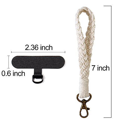 CHIWUTECH Boho Macrame Phone Wrist Strap,Cell Phone Lanyard with Tether Tab,Keychain Wristlet Bracelet Charm for Phone Case, Anti-Loss Phone Chain Accessories for Women