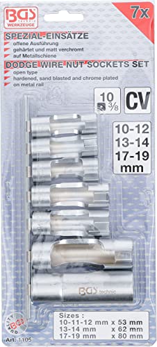 BGS 1105 | Special Socket Set, slotted | 10 mm (3/8") Drive | 10-19 mm | 7 pcs.