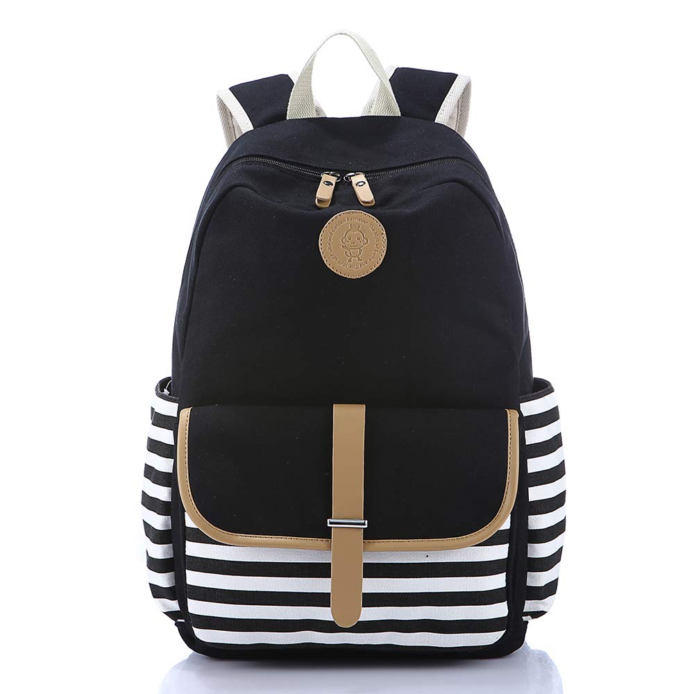 Createy Backpack for Girls, School Backpack Kids Bookbags Teens Canvas School Bags Girls Backpack with Lunch Box Pencil Case