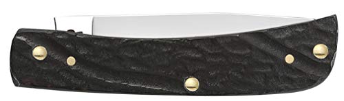 CASE XX WR Pocket Knife Rough Black Synthetic Sod Buster Jr Item #18229 - (6137 SS) - Length Closed: 3 5/8 Inches