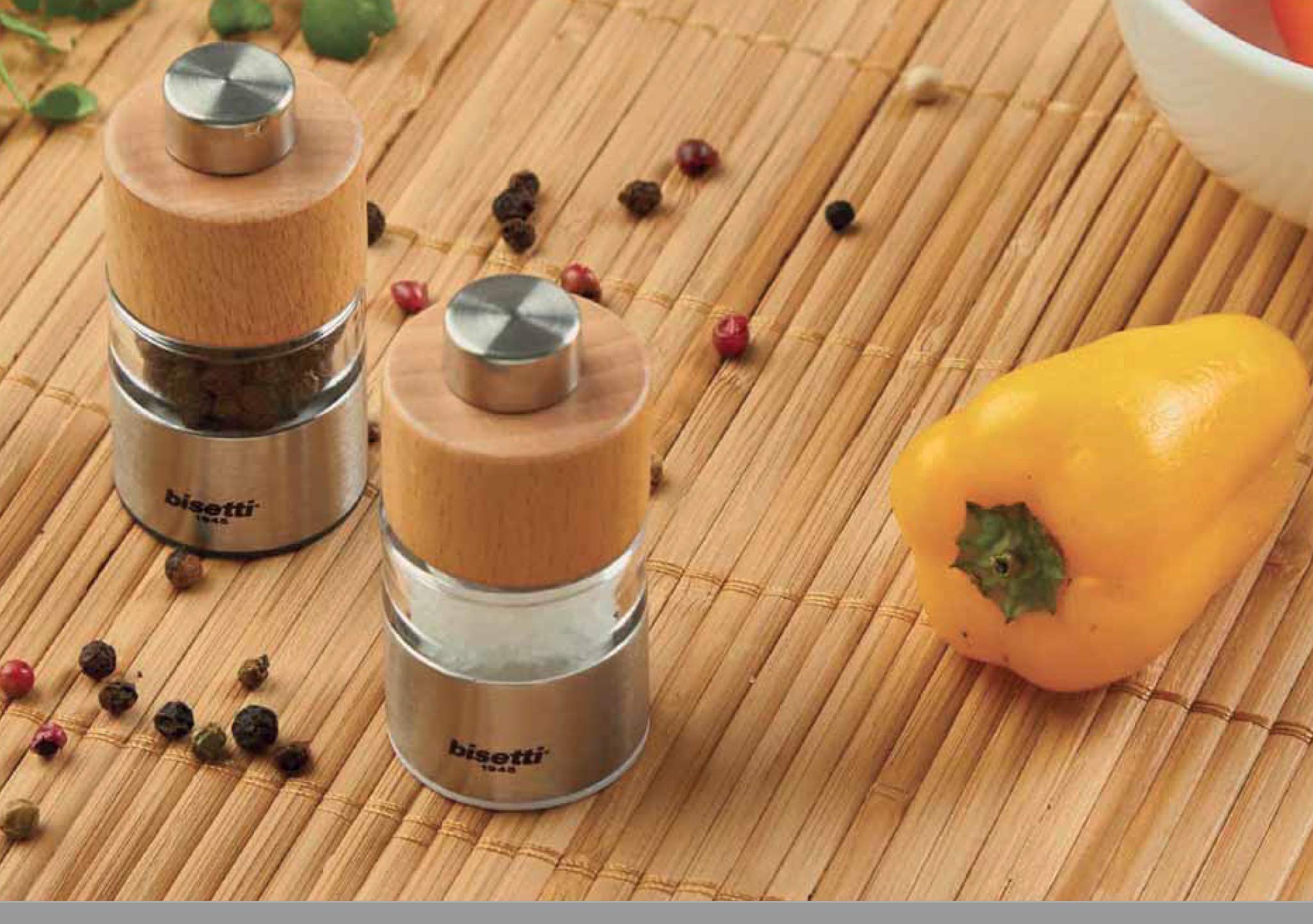 Bisetti Mini Orta Adjustable Pepper Mill Grinder, 2.5 Inch, Brown
