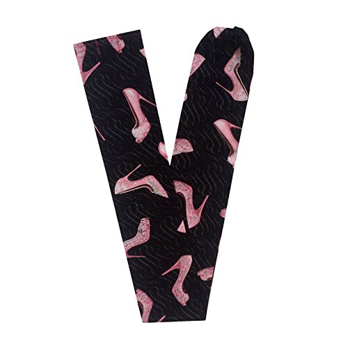 Stethoscope Covers Handmade Variety Patterns Colors 100% Cotton Scrunchie (Black with Pink High Heels)