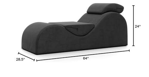 Avana Luvu Lounger - Chaise Lounge Chair for Yoga, Exercise, Massage - High Density Foam - Made in The USA - Black