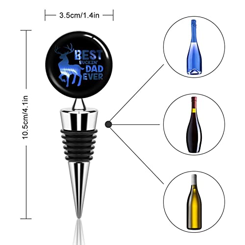 Best Buckin' Dad Ever Deer Wine Bottle Stopper Zinc Alloy Beverage Bottle Stoppers for Gifts Bar Holiday Party Wedding